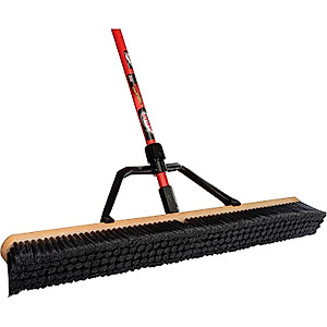 Libman Black Recycled PET Heavy Duty Push Broom with Handle