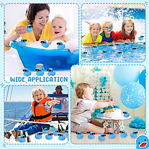 36 Packs Mini Rubber Ducks with Sunglasses Sets Duck Bath Toys Squeaky Rubber Ducks Cute Float Bathtub Duckies for Little One Birthday Party Favors Class Carnival Prizes Car Decor(Blue)