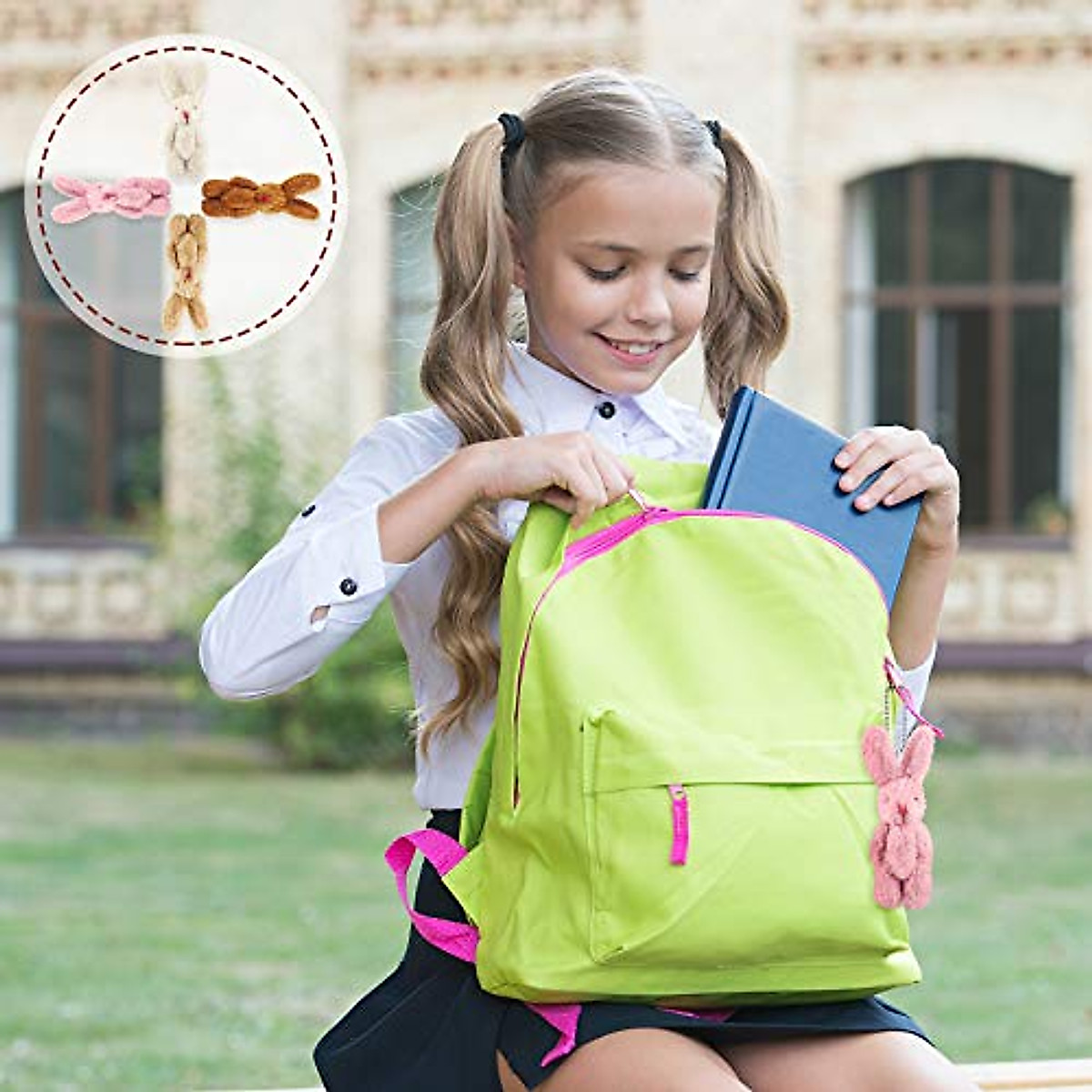 20 Pieces Mini Plush Rabbit Tiny Joint Rabbit 2.4 Inch Small Bunny Doll Soft Bunny Stuffed Animal Toys for Easter Birthday Cake Wedding Decorations Party Favors (Long Plush Style)