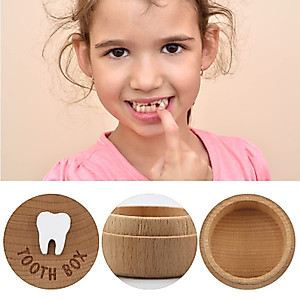 free-space Tooth Fairy Box 3D Carved Wooden Box Souvenir Dropped Tooth Keepsake Storage Box Gift for Boy or Girl (Tooth Fairy Box)