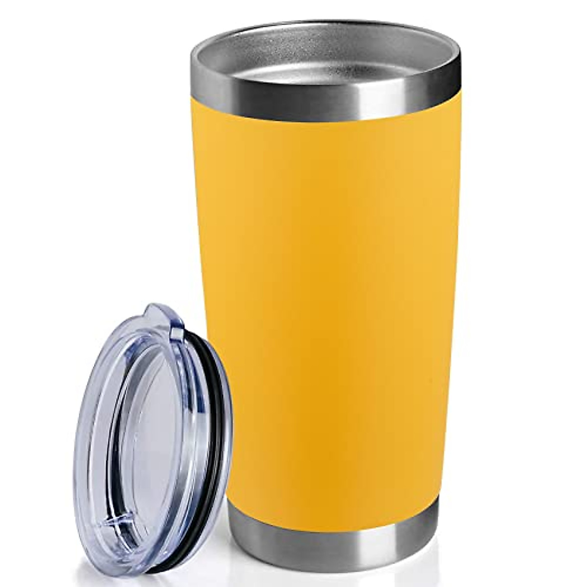 TDYDDYU 12 pack 20 OZ Double Wall Stainless Steel Vacuum Insulated Tumbler Coffee Travel Mug With Lid, Durable Powder Coated Insulated Coffee Cup for Cold & Hot Drinks (Orange, 12 pack)