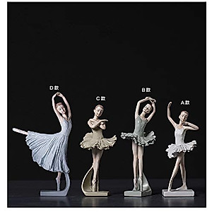 PINK FOREST Ballerina Girl Figurines Ballet Dancer Statue Art Sculpture Figure Resin Home Decoration Desk Ornament, Statuette for Your Desk/Bookshelf/Dinning Table (Blue)