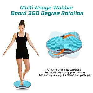 NALANDA Wobble Balance Board, Core Trainer for Balance Training and Exercising, Healthy Material Non-Skid TPE Bump Surface, Stability Board for Kids and Adults