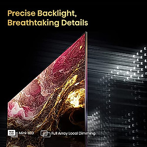 Hisense 55-Inch Class U6 Series ULED Mini-LED Google Smart TV - Quantum Dot Color, 600-Nit Dolby Vision IQ, Game Mode Plus, Hands Free Voice Control, Compatible with Alexa (55U6K, 2023 Model),Black