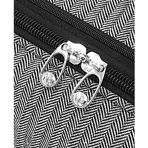 LONDON FOG Newcastle Softside Expandable Spinner Luggage, Black White Herringbone, Checked-Medium 24-Inch