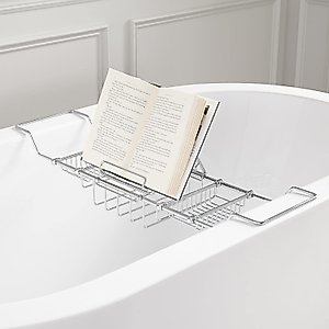 Signature Hardware 902478-R Nottingham Brass Tub Caddy with Reading Rack