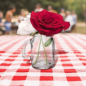 Custom Mason Jar with Handle Set 4.5 oz. Set of 50, Personalized Bulk Pack - Sampler Glasses, Glass Jars for Overnight Oats, Candies, Fruits, Pickles, Spices, Beverages - Clear