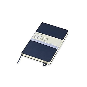 Moleskine Art Sketchbook, Hard Cover, Large (5" x 8.25") Plain/Blank, Sapphire Blue, 104 Pages