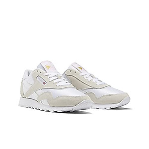 Reebok Women's Classic Nylon Sneaker, Classic White/Light Grey 2, 8