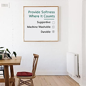 HARBOREST Chair Cushions for Dining Chairs 6 Pack - Memory Foam Seat Cushions for Kitchen Chairs, U-Shaped Non-Slip Chair Pads for Dining Chairs Set of 6, 17" x 16" x 1.5", Burgundy