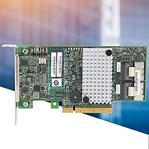 ASHATA SAS Controller Card, 8-Port SATA+SAS Ports Expansion Card, 9267-8i 2208 6Gb/s 512MB PCI-E 2.0 8Port SATA/SAS RAID0/1/10 Controller Card Low Baffle
