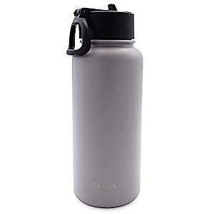 QOMOLANGMA Water Bottle Wide Mouth Lid Stainless Steel Water Bottle with Vacuum Insulated Double Wall 32oz