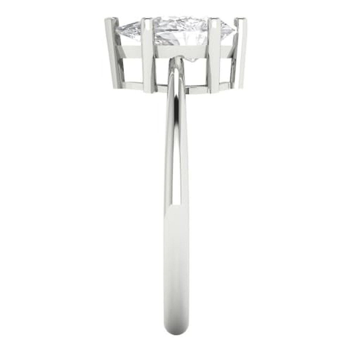 Clara Pucci 2.0 ct Pear Cut Solitaire Moissanite Engagement Wedding Bridal Promise Anniversary Ring 18K White Gold Size 5.25