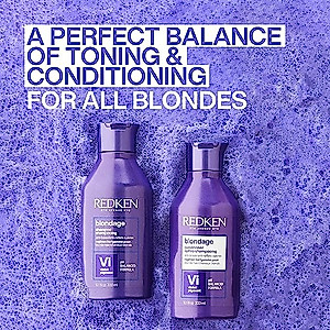 REDKEN Extend Blondage Color Depositing Purple Shampoo and Conditioner |Toner For Blonde Hair | Neutralizes Brass & Moisturizes Hair | With Pure Violet Pigments