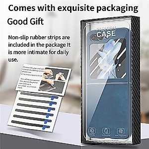 phone flip case Galaxy Z Flip 5 Case Compatible with Samsung Galaxy Z Flip 5 Case Built in Front Screen Protector, Leather Back Case Thin Case Minimalist Design Shockproof Full Body Protective Cover p