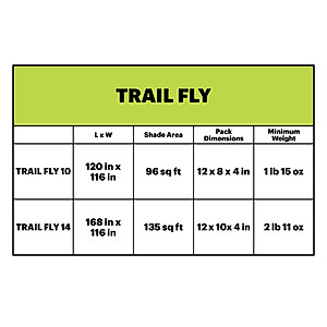 Eureka! Trail Fly Customizable Camping Tarp, 10 Feet, Jasmine Green
