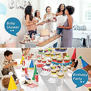 6 Pack Sequin Table Runner Silver, 12 x 108 inch Glitter Silver Table Runner for Rectangle Table for Birthday, Wedding, Banquet, Holiday Party Decorations & Baby Shower