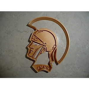 TROJAN HELMET TRADITIONAL STYLE DETAILED COOKIE CUTTER MADE IN USA PR4649 Gold