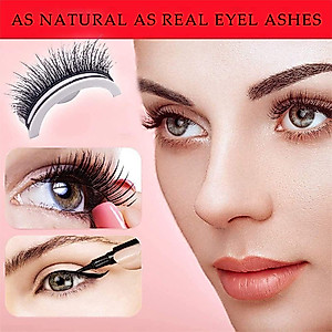 Lash Buddy Self-adhesive Eyelashes,2023 New Snap on Lashes,3 Pairs Lash Buddy Eyelashes Snap on No Adhesive (Natural+Long+Thick)