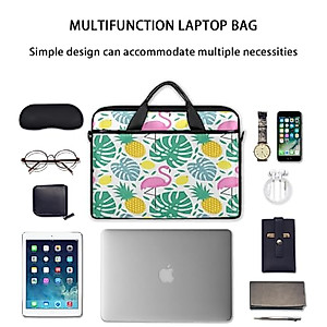 Pineapple Palm Tree Laptop Computer Bag Waterproof Shoulder Messenger Bag 13-15 inch Durable Laptop Tote Bag with Shoulder Strap Handle Lightweight Crossbody Briefcase