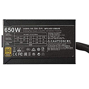 Cooler Master Watt 650 Watt Semifanless Modular Power Supply, 80 PLUS Bronze Certified Power Supply for Computers