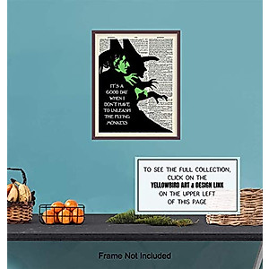 Funny Wizard of Oz Dictionary Art - 8x10 Wicked Witch Wall Decor, Home Decoration, Apartment or Office Poster- Cool Unique Gift for Mom, Boss, Manager - Unframed Picture, Photo, Print