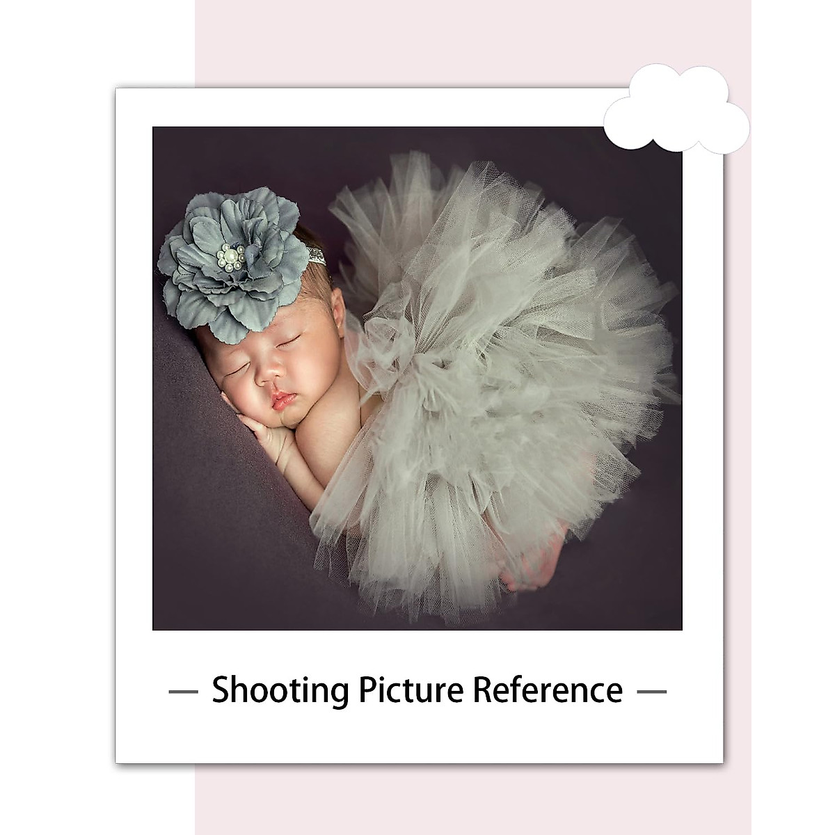 Baby Photography Props Tutu Skirt Headdress Newborn Girl Photo Shoot Outfits Infant Princess Costume Clothes Grey