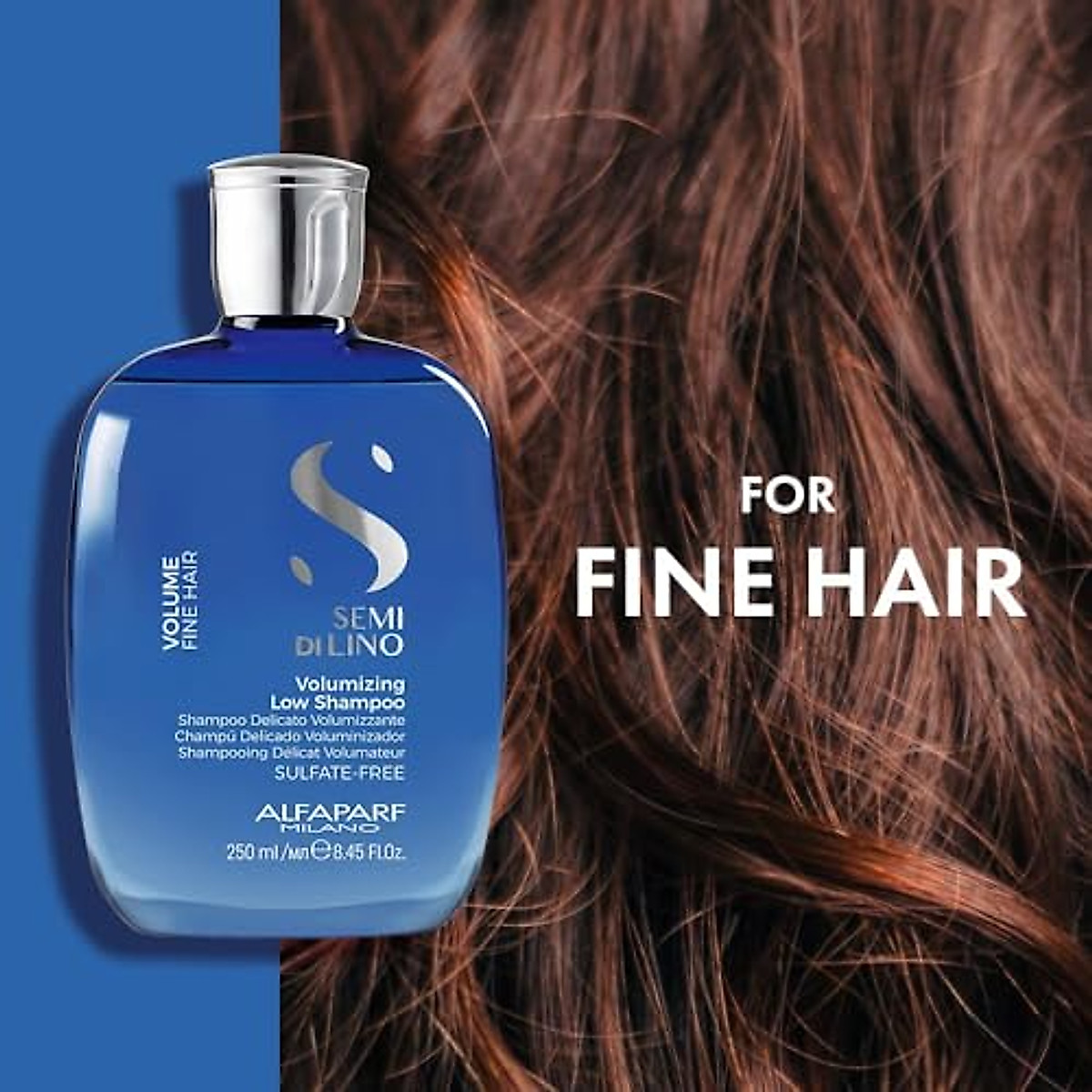 Alfaparf Milano Semi Di Lino Volume Shampoo For Fine Hair – Anti Frizz, Hair Thickening Shampoo to Add Volume & Body - Sulfate Free and Professional Salon Quality - Frizz Control Products (8.45 oz)