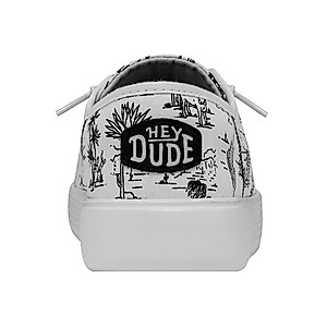 Hey Dude Cody Desert White/Black Men's 10 & Women's 12 | Unisex Sneakers | Unisex Slip On Shoes | Comfortable & Light-Weight