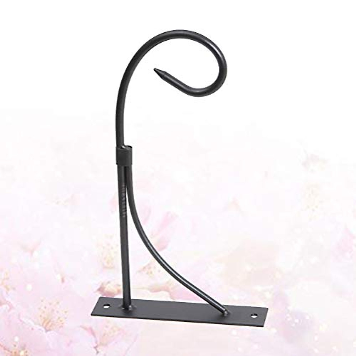 Hemoton Good Black Wrought Iron Flower Pot Rack Indoor Retro European Wall Hanging Flower Shelf Living Room Garden Balcony Bonsai Pot Rack Stand
