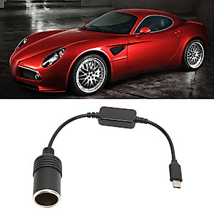 5V USB C Male to 12V Car Cigarette Lighter Socket Female Converter, Power Adapter Converter, for Driving Recorder DVR Dash Camera GPS, 0./11.8in