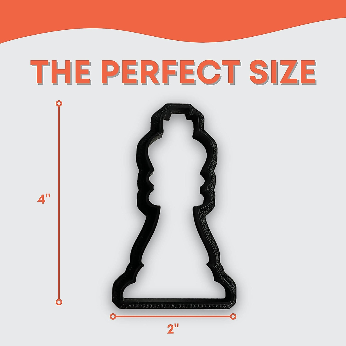 King Chess Piece Cookie Cutter with Easy to Push Design, for Baby Showers, Work Events, and Birthday Celebrations (4 inch)