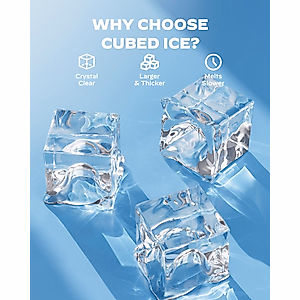 Silonn Ice Makers Countertop, 44lbs Per Day, 2 Ways to Add Water, Auto Self-Cleaning, Stainless Steel Ice Machine for Home Office Bar Party