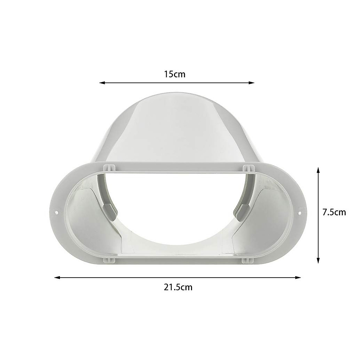 FOLOU 5.9 inch Air Conditioner Portable Exhaust Hose Window Adapter, AC Tube Connector for Vent Seal Kit Plate, Portable Air Conditioning Flat Body Duct Interface Pipe Accessories 15*1.5*7.5cm