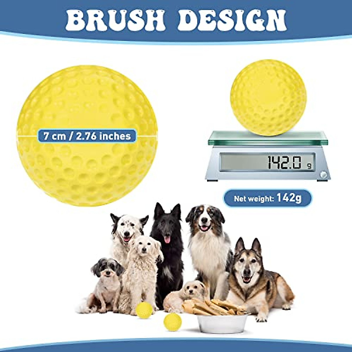 TAUCHGOE Interactive Dog Balls, Dog Toys for Boredom and Stimulating, Dog Toys for Aggressive Chewers, Safer for Dog's Mouths, for Large Medium Small Puppy, Training Catch & Fetch