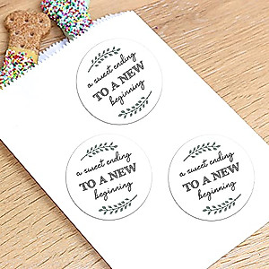 A Sweet Ending to a New Beginning Stickers, Wedding Favor Sticker Labels-120PCS