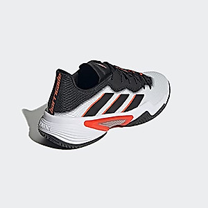 adidas Men's Barricade Tennis Shoe, White/Core Black/Solar Red, 9
