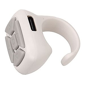 Remote App Paging, Long Battery Life Remote Control Scroll Convenient USB Rechargeable Battery 72 Hours Continuous Operation 5.3 for Mobile (White)