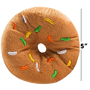 Bedwina Plush Donuts with Sprinkles - (Pack of 12) 1 Dozen Stuffed Donut Pillow Toy Party Favors, Donut Party Supplies Decorations and Stocking Stuffers for Kids