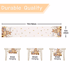 Fall Thanksgiving Table Runner, Fall Table Decorations Pumpkin Animals Autumn Table Runners Seasonal Fall Thanksgiving Holiday Decor for Indoor Outdoor Dining Table 13x72 Inches