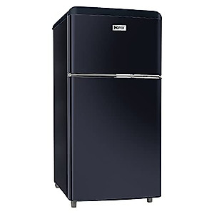 WANAI 3.2 Cu.Ft Compact Refrigerator with 2 Doors, Mini Fridge with Freezer, 40 dB Quiet, 7-Settings Mechanical Thermostat, LED Lights, Small Refrigerator for Bedroom Office, Dorm or Garage, (Black)