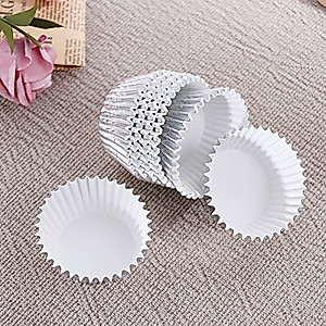 ROSENICE Cupcake Liners Aluminum Foil Cups Cake Muffin Molds for Baking (Silver) - 100 Pieces