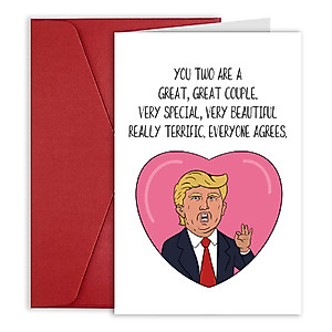 Bhiosng Funny Wedding Card for Friend, Wedding Gift, Humor Bridal Groom Shower Card, Wedding Congratulations Card, Engagement Card for Couple, Wedding Congrats Card for Bride Groom