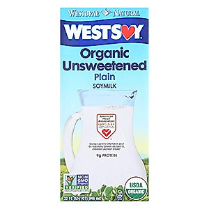 Westsoy Organic Unsweetened Soymilk, 32 Oz (12 Pack)