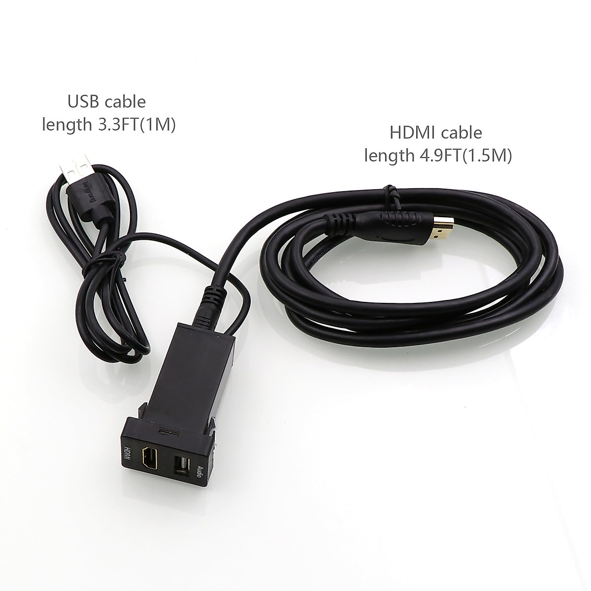 Timloon HDMI Socket Mount Cable +USB Audio Input Audio Relay Use for Toyota（Type A）