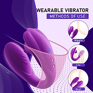 Remote Control Vibrator Sex Toy - Clitoral Licking G Spot Vibrator with 20 Modes, Couples Vibrator with APP, Wearable Panty Vibrator for Clit G Spot Stimulation, Adult Sex Toys for Women or Couples