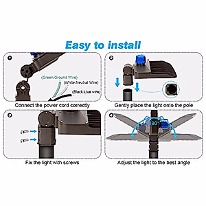 150W LED Parking Lot Light 19500LM 5000K Adjustable Slip fit Mount with Dusk-to-Dawn Photocell IP65 Waterproof LED Parking Lot Lights