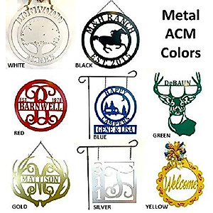 PK Décor Initial Decor for Wall, Metal ACM Initial Sign for Home, 24 inch Script Font, Weatherproof Outdoor Decor, Single Letter Circle Monogram Wreath, QUICK