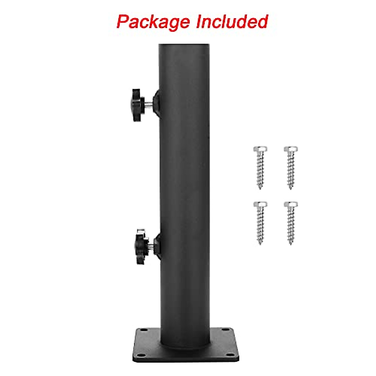 VANROUG Patio Umbrella Base Heavy Duty Umbrella Holder Outdoor Umbrella Base Stand Mount Double Hand-Turn Knob for Deck,Patio, Dock,Boat,Courtyard Balcony,Garden,Pontoons,Picnic Table
