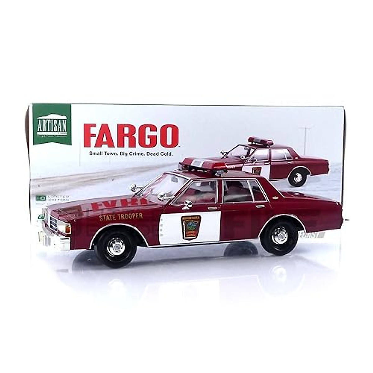 Greenlight 1987 Chevrolet Caprice Burgundy with Burgundy Interior Minnesota State Trooper Fargo (1996) Movie Artisan Collection 1/18 Diecast Model Car